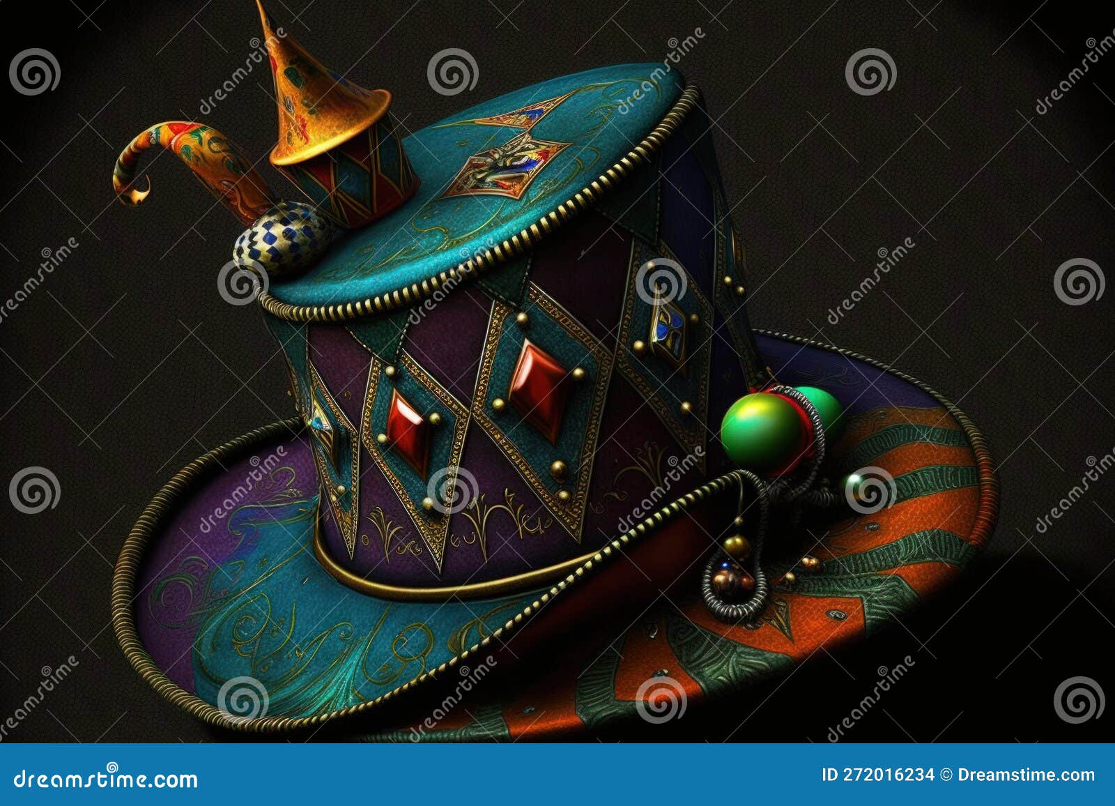 Bells on the Fools Cap. Jokers Hat Stock Illustration - Illustration of ...