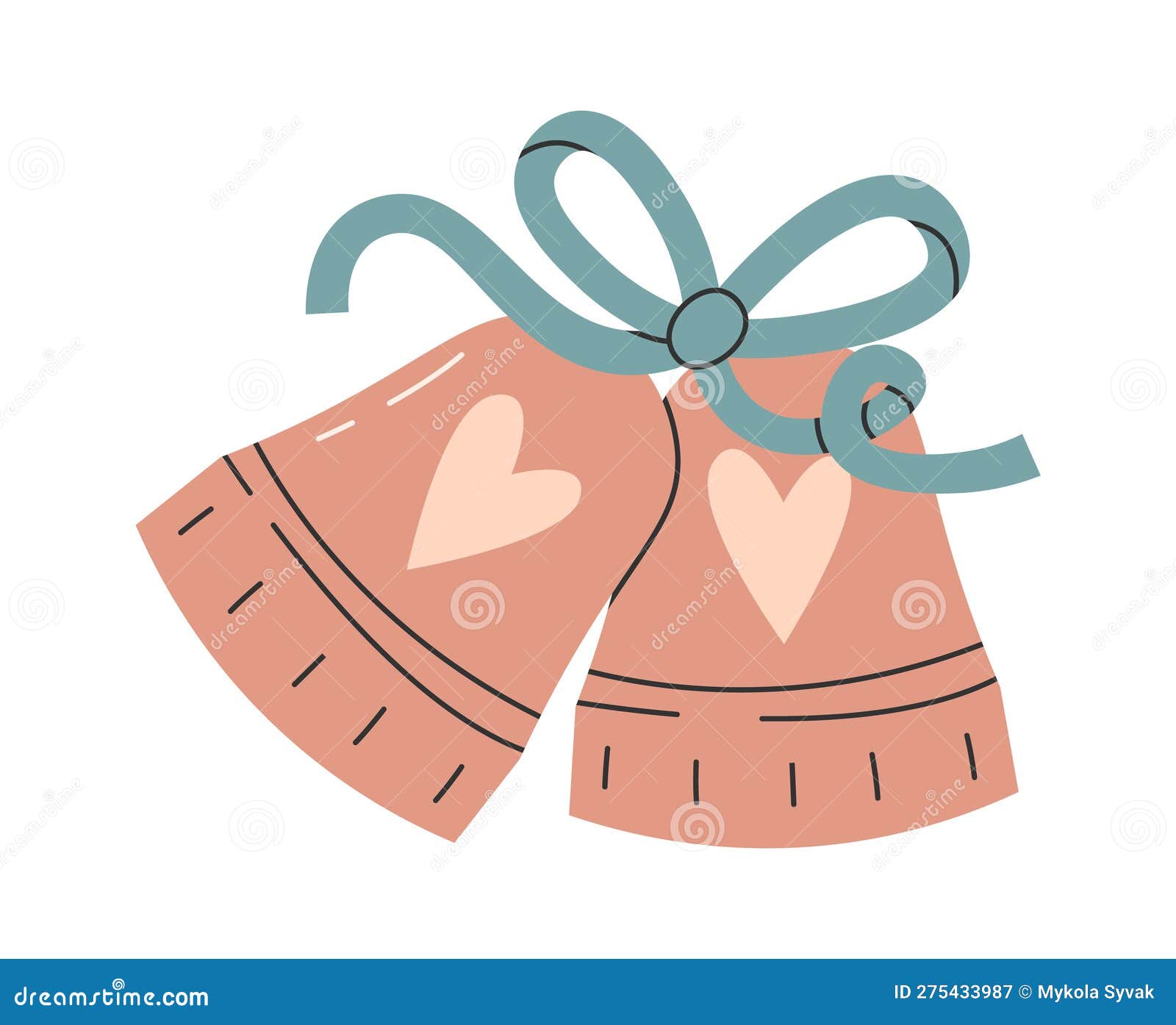 Bells with Hearts stock vector. Illustration of symbol - 275433987