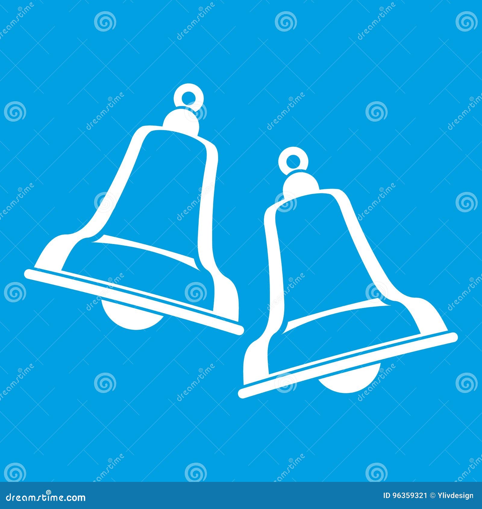 Bells icon white stock vector. Illustration of icon, symbol - 96359321