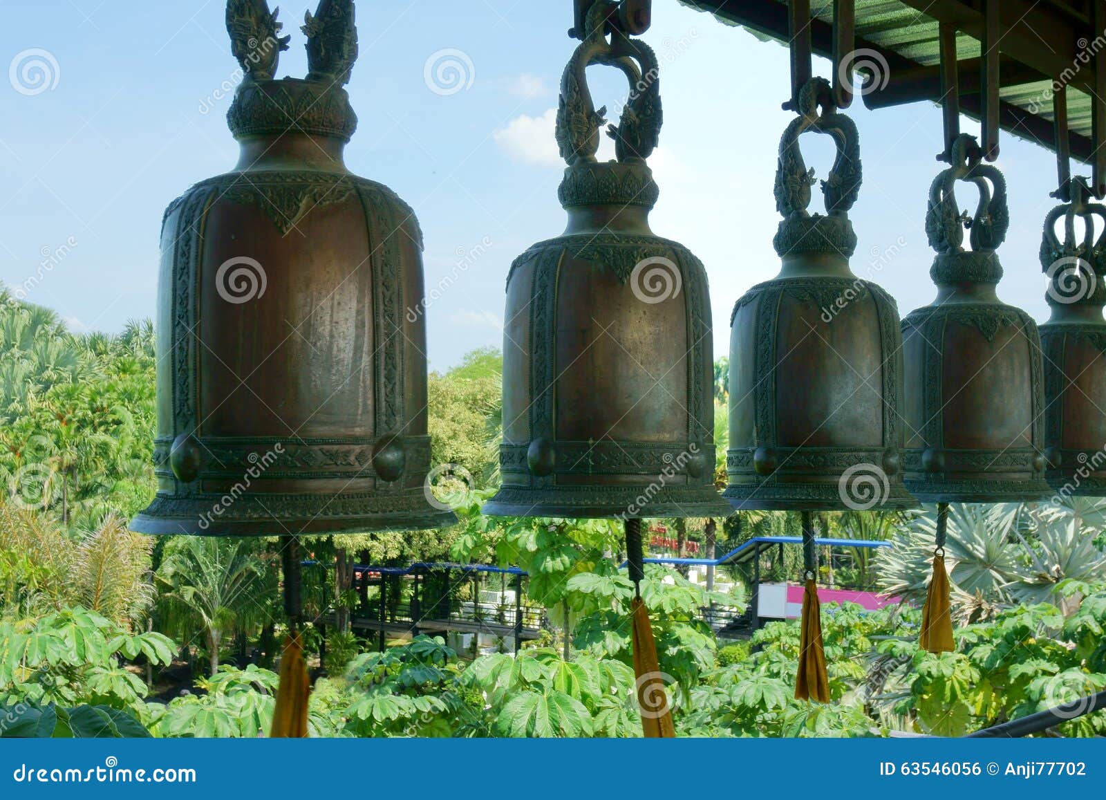 Bells in a monastery stock photo. Image of copper, metal - 63546056