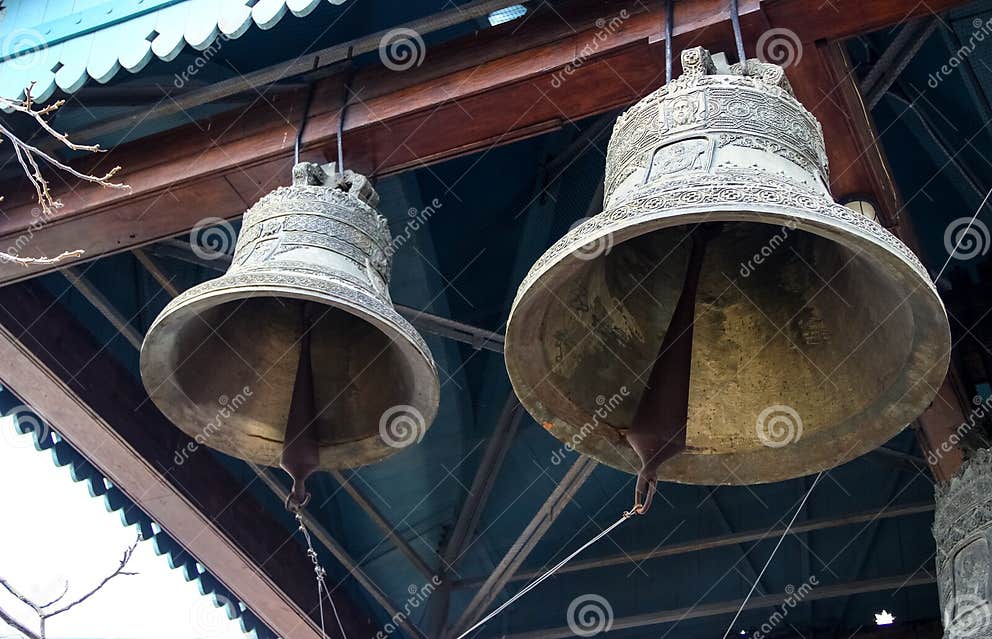 Bells in monastery stock image. Image of bells, metal - 41034537