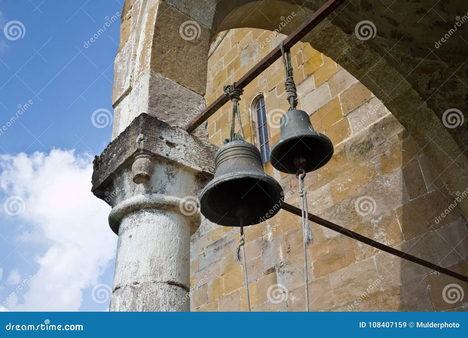 Bells on the old church stock image. Image of music - 108407159