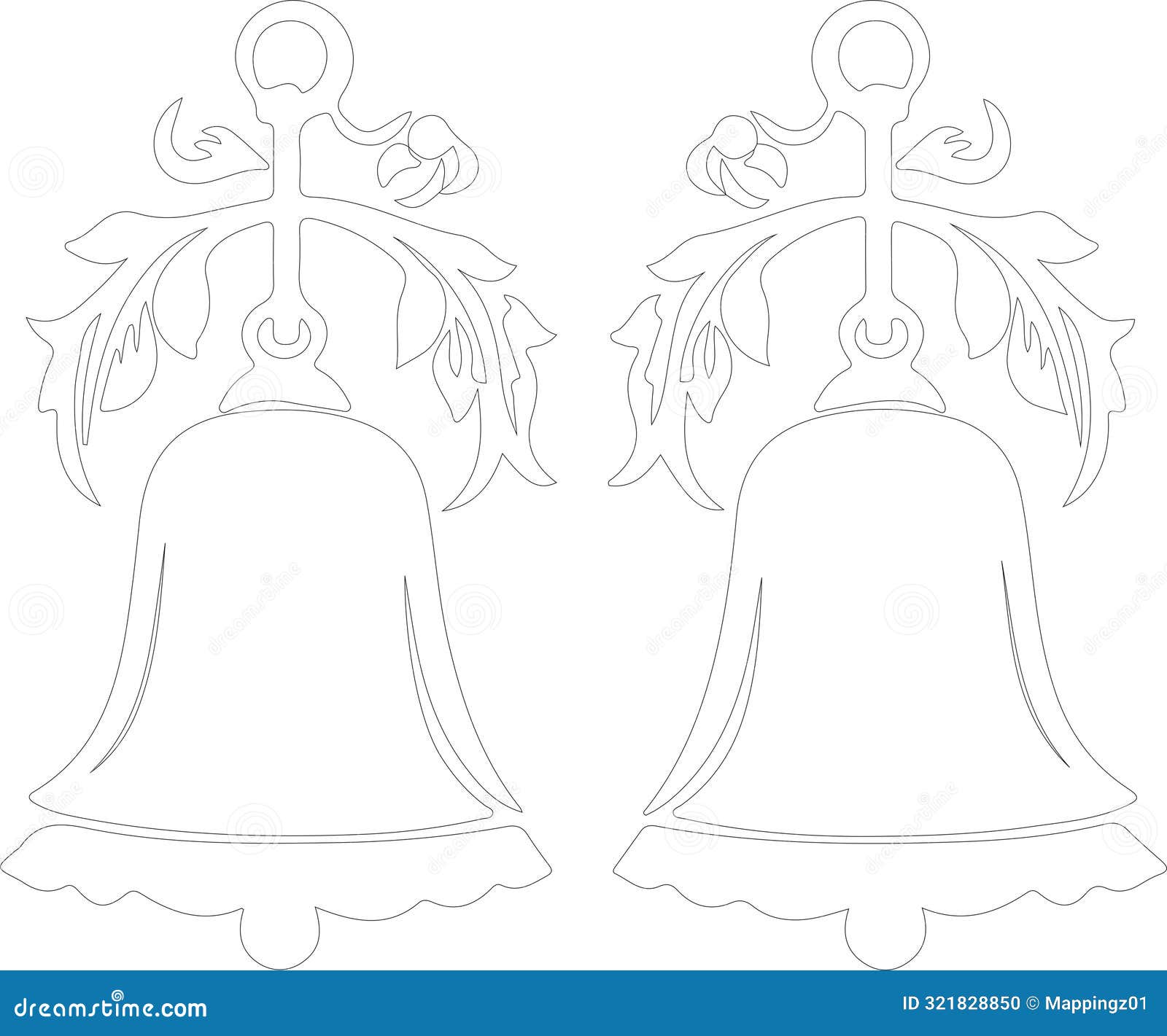 Bells Outline Silhouette Generative Ai Stock Vector - Illustration of ...