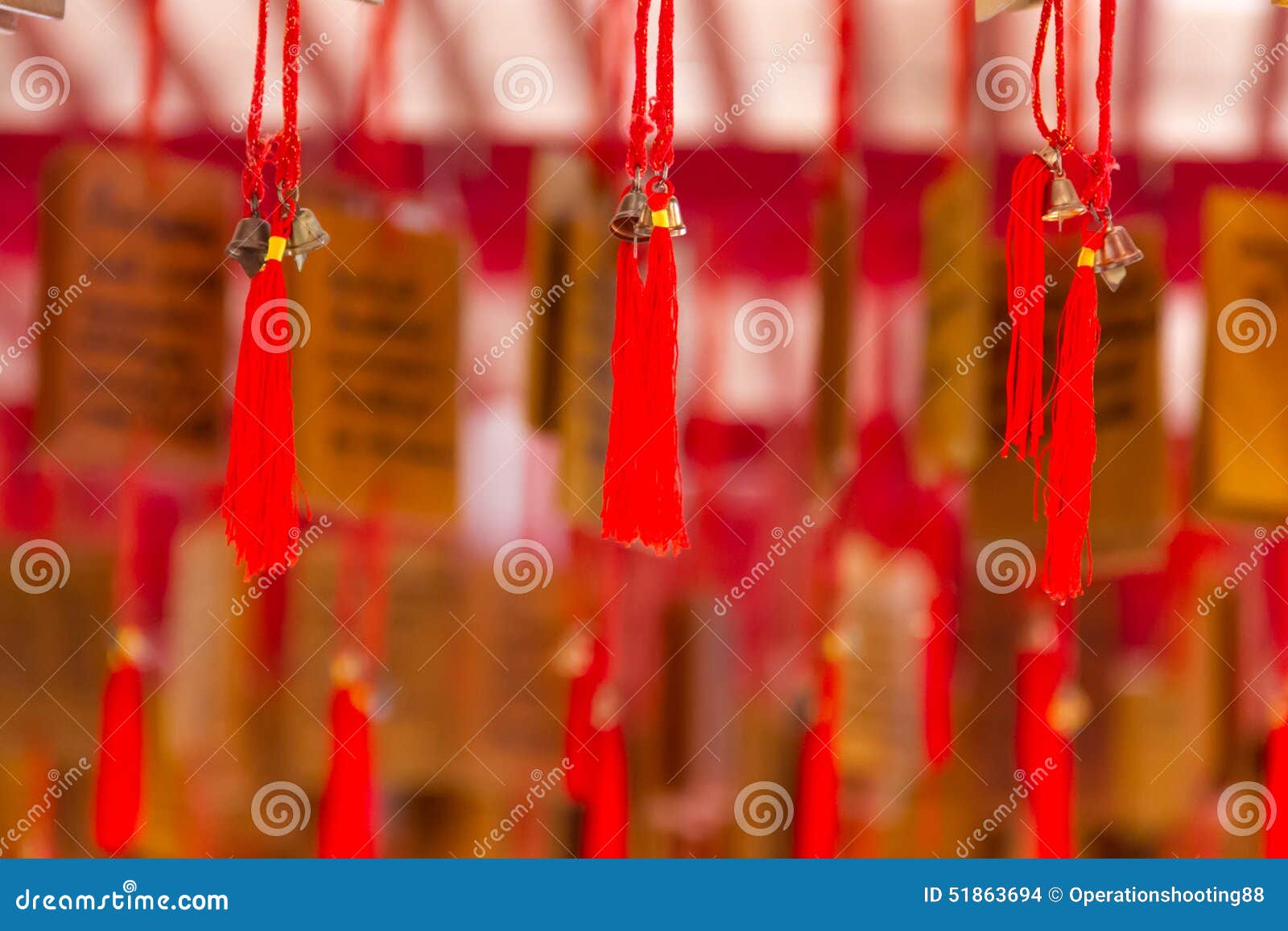 Bells with red thread stock photo. Image of branch, symbol - 51863694