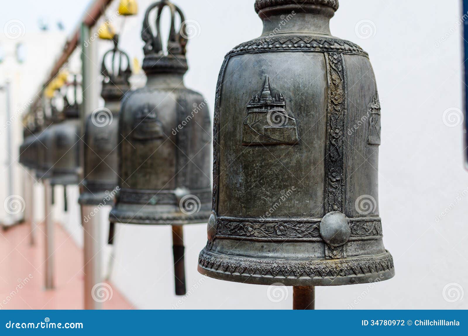 Bells in the temple stock photo. Image of spirituality - 34780972