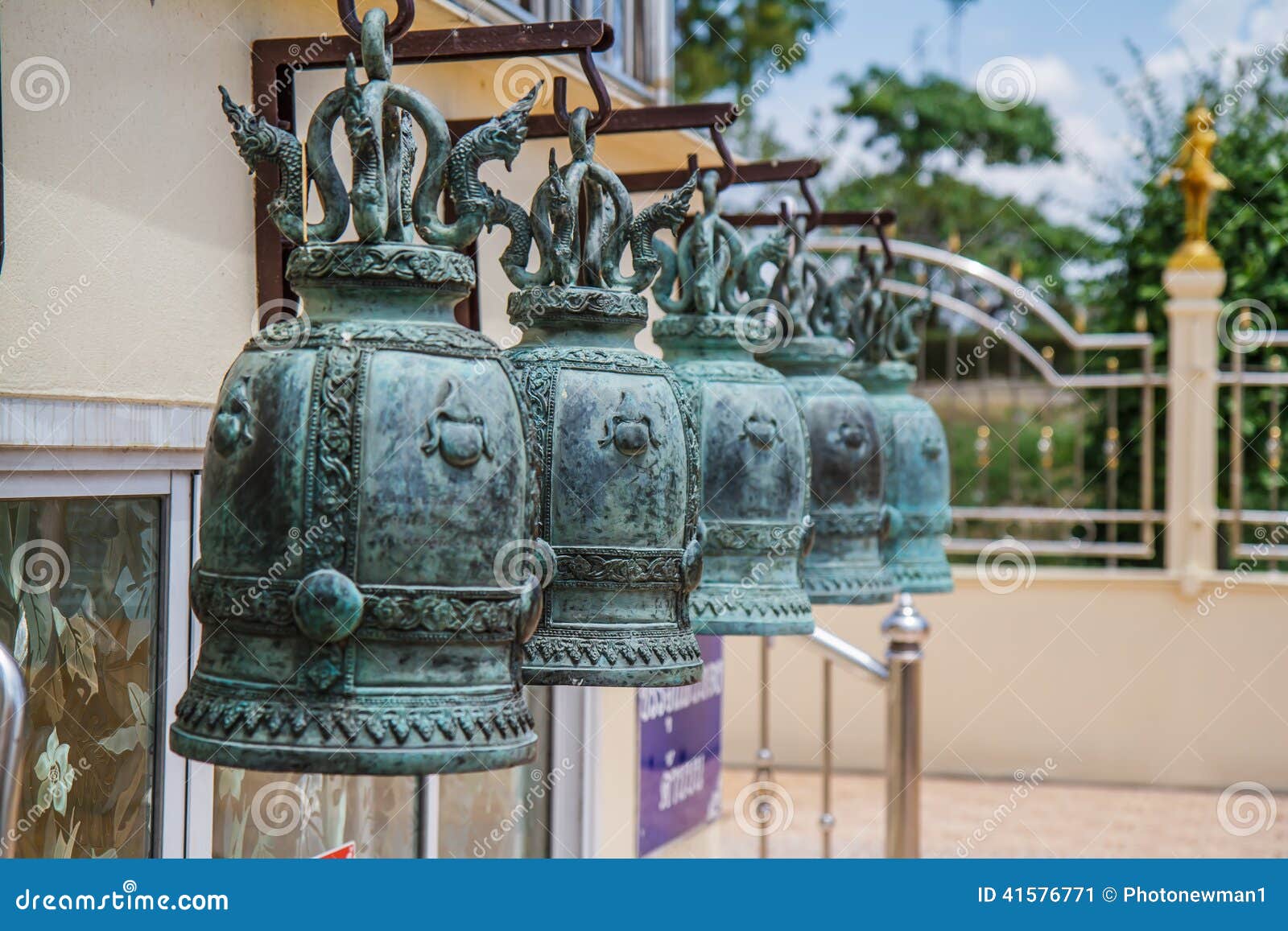 Bells on Temple stock image. Image of spiritual, golden - 41576771
