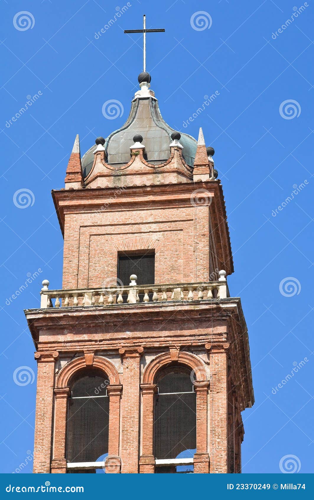 Belltower Church of Ferrara. Italy. Stock Image - Image of century ...