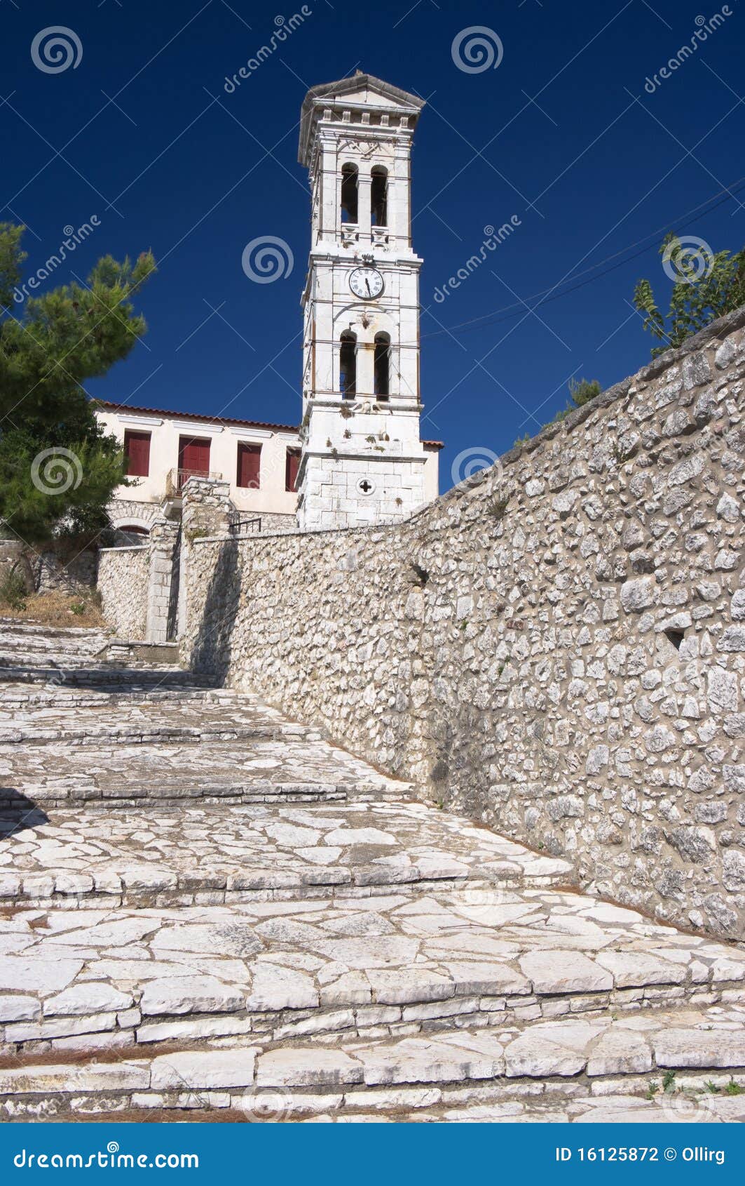 Belltower of White Stone stock photo. Image of elliniko - 16125872