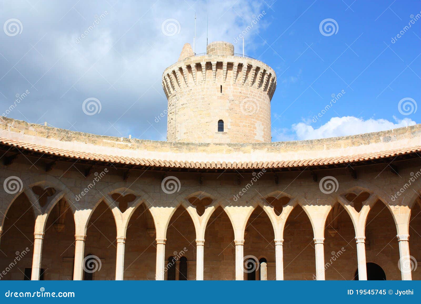 Bellver castle stock image. Image of blue, ancient, monarchy - 19545745