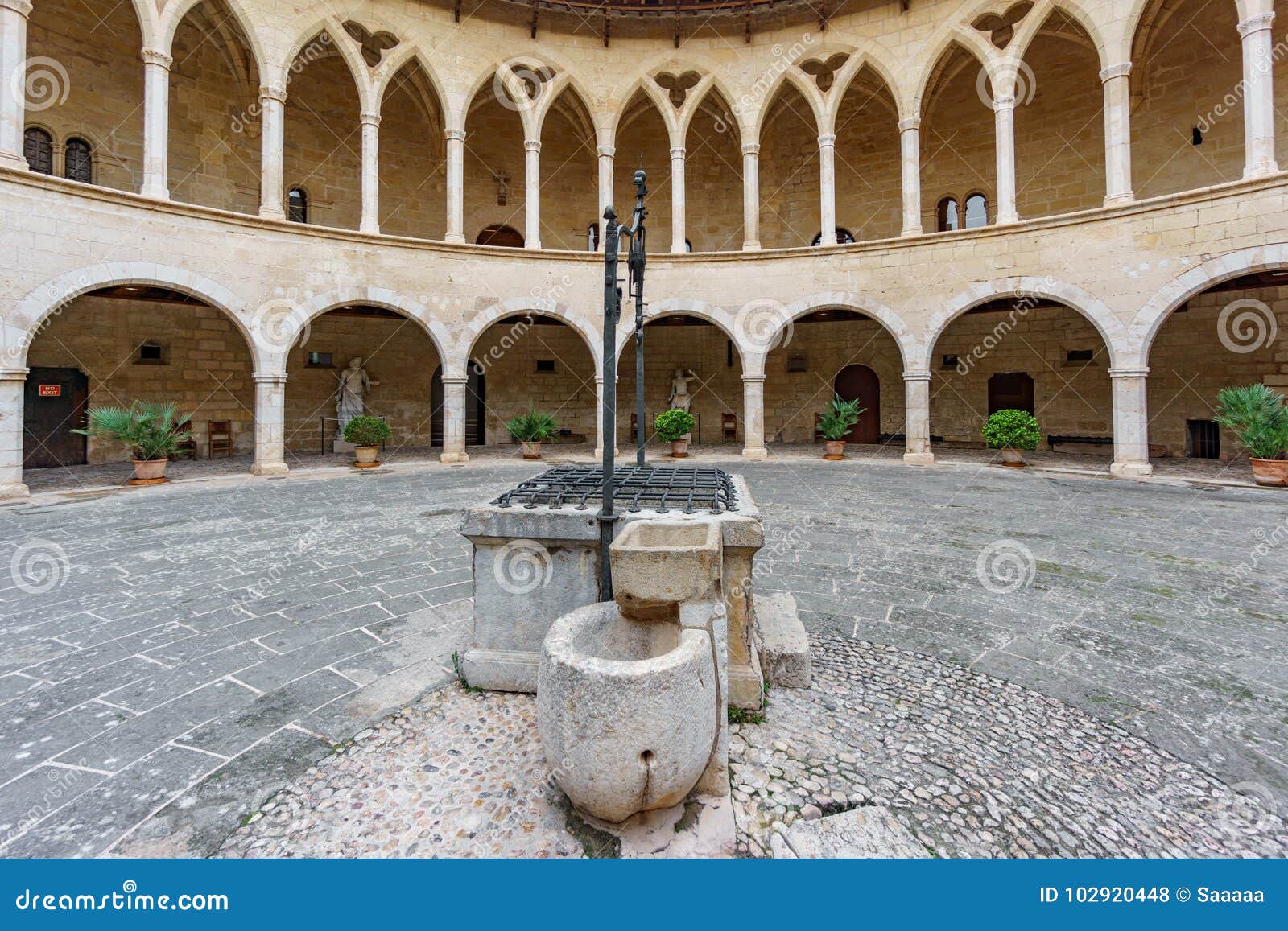 Bellver Castle Interior, Mallorca Stock Photo - Image of cloister ...