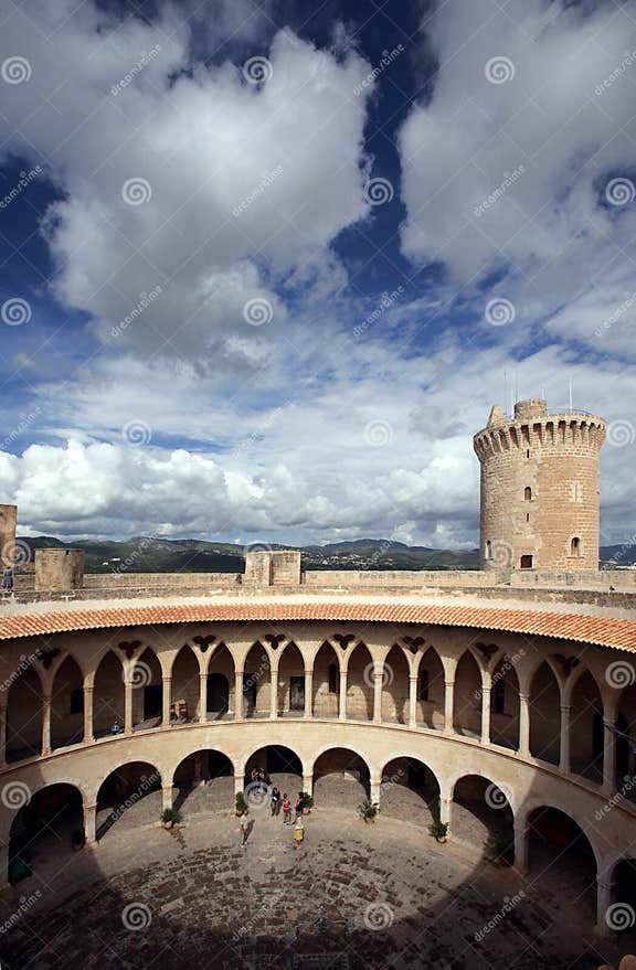 Bellver Castle in Majorca stock image. Image of arcade - 3288649