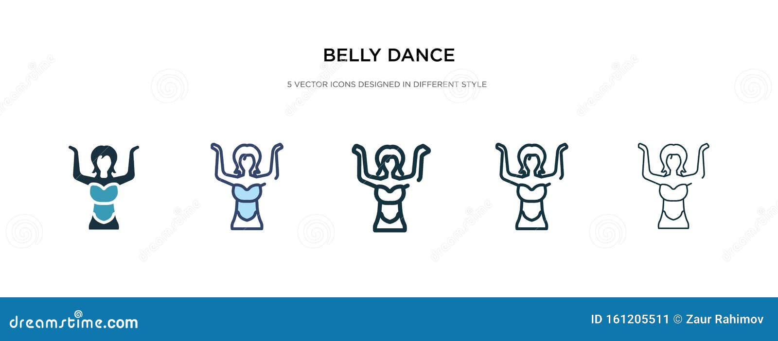 Belly Dance Icon in Different Style Vector Illustration. Two Colored ...