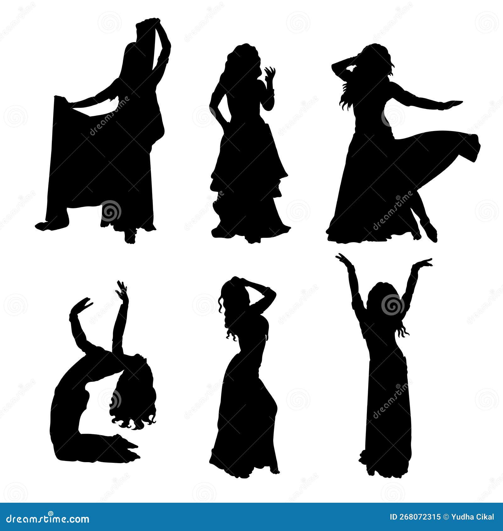 Belly Dance Silhouettes Vector Design Stock Vector - Illustration of ...
