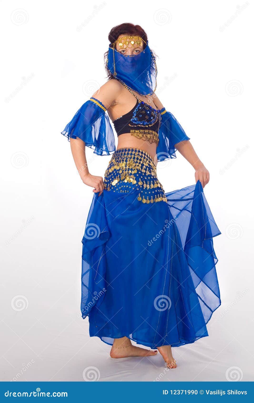 Belly Dancer Wearing A Blue Costume Stock Image | CartoonDealer.com ...