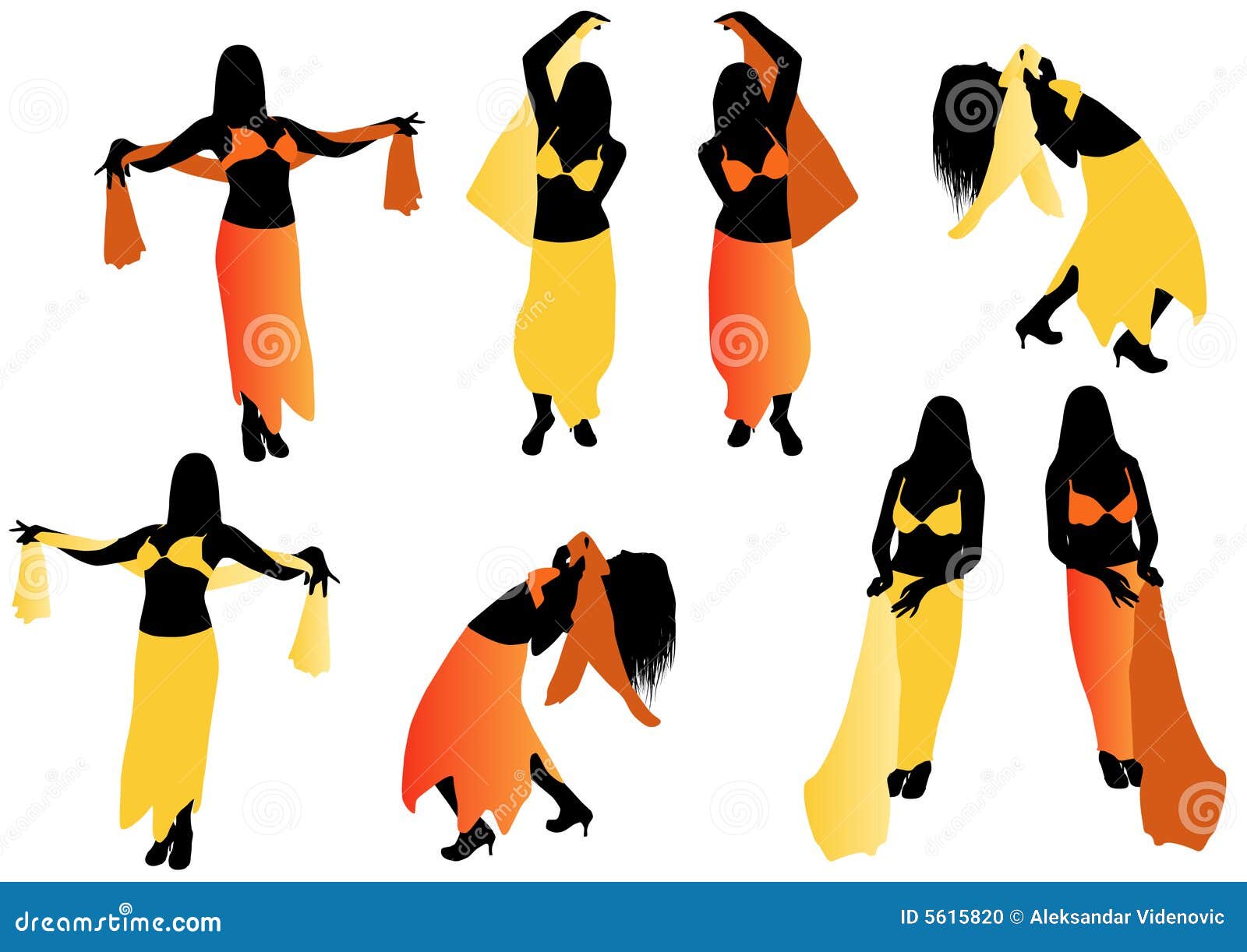 Belly dancer stock vector. Illustration of adult, ballroom - 5615820