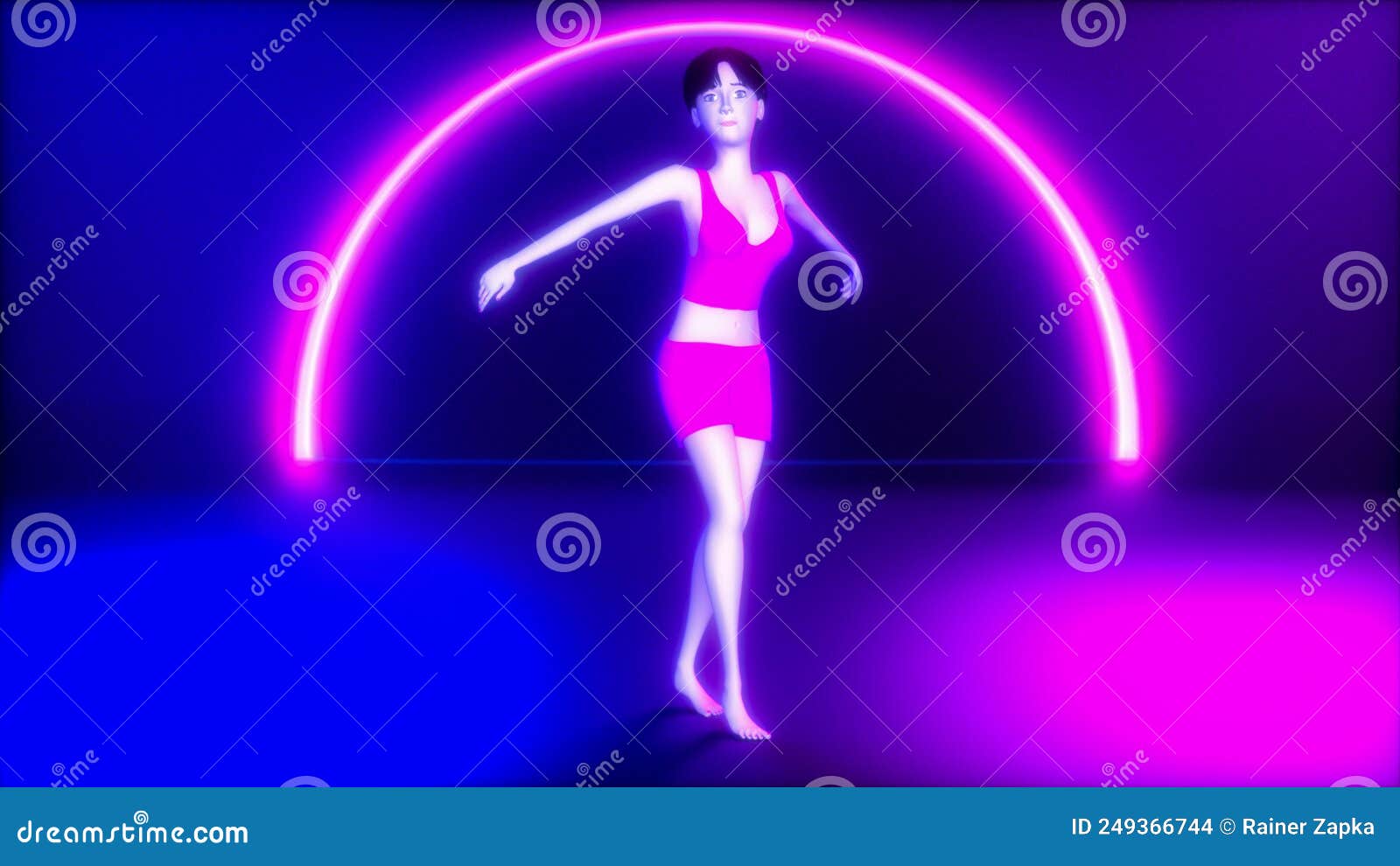 Belly Dancer In Action 3d Rendering Stock Illustration Illustration Of Pretty Light 249366744