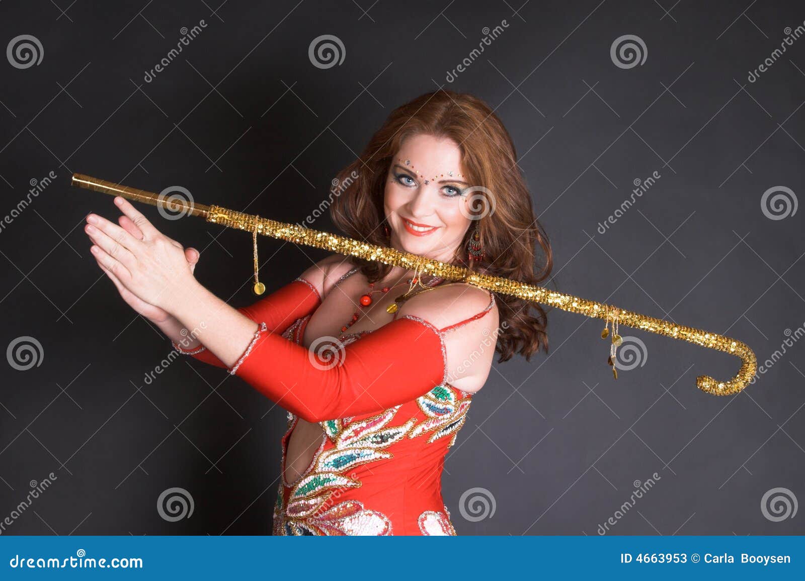 Belly Dancer with cane stock image. Image of costume, black - 4663953