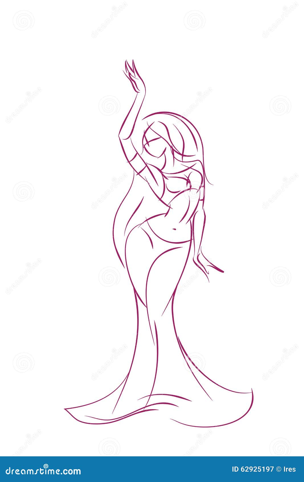 Belly Dancer Ink Sketch Gesture Drawing Cartoon Vector | CartoonDealer ...