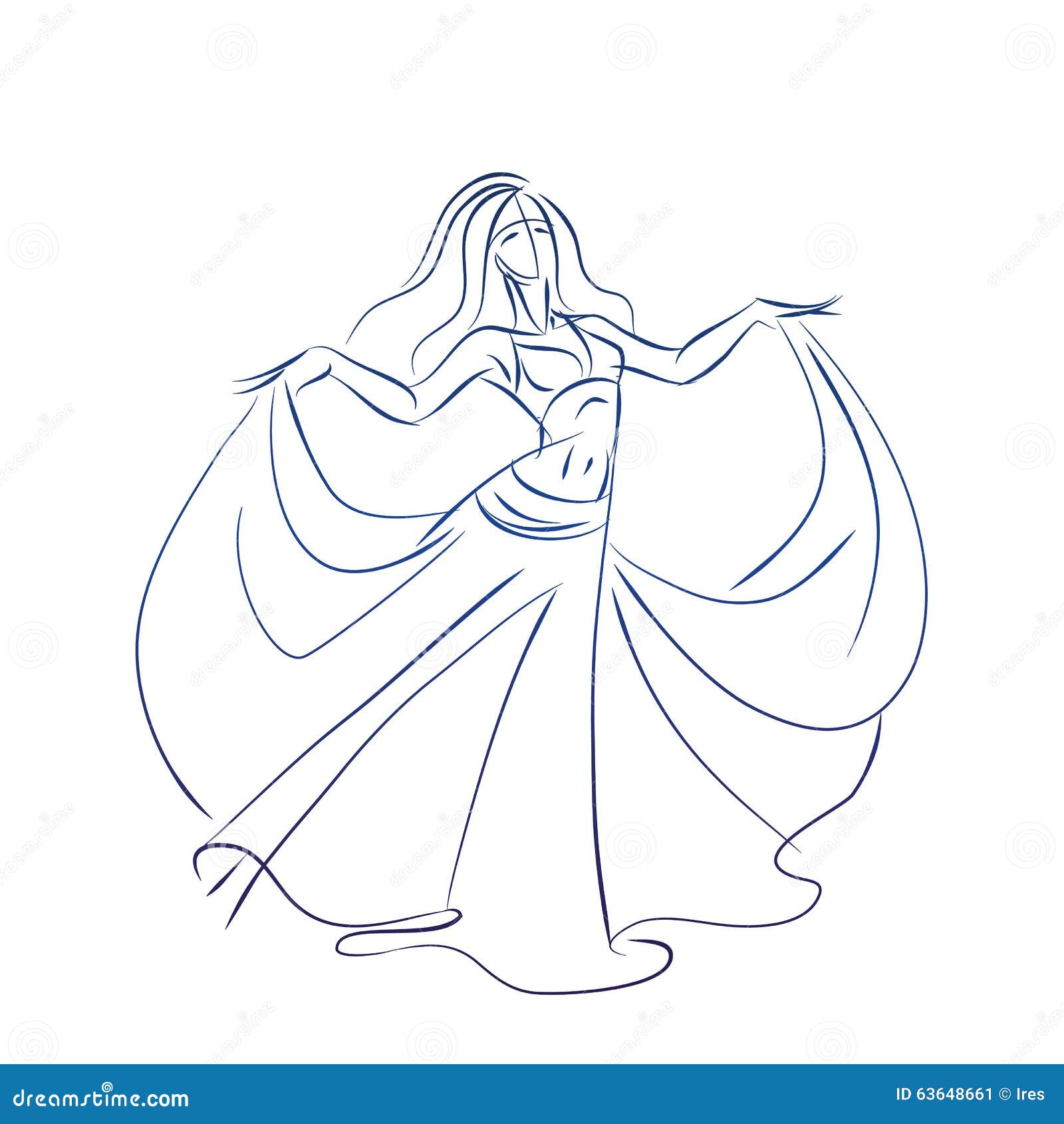 Gesture Drawing Flamenco Dancer Expressive Pose Cartoon Vector ...