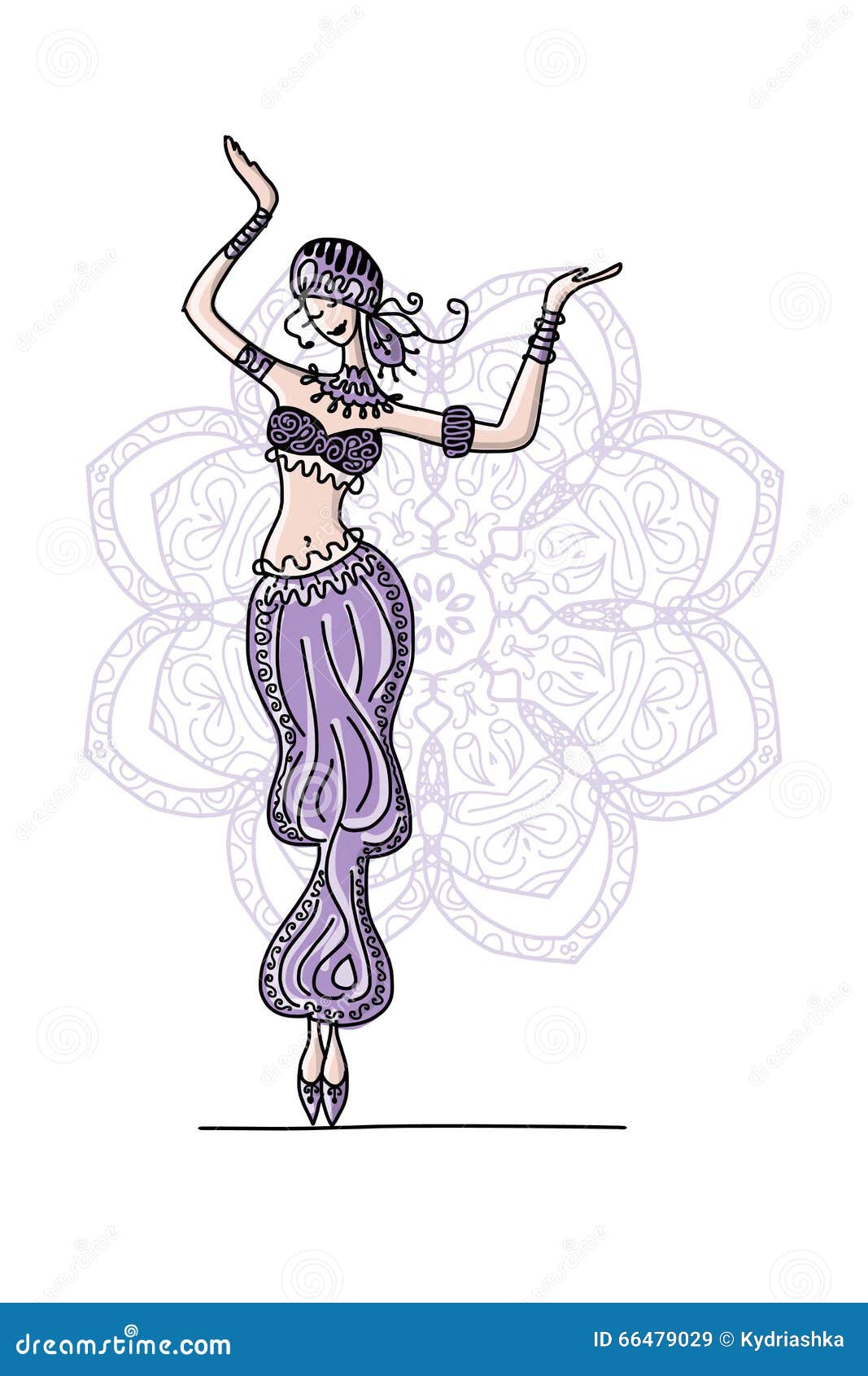 Belly Dancer, Sketch for Your Design Stock Vector - Illustration of ...