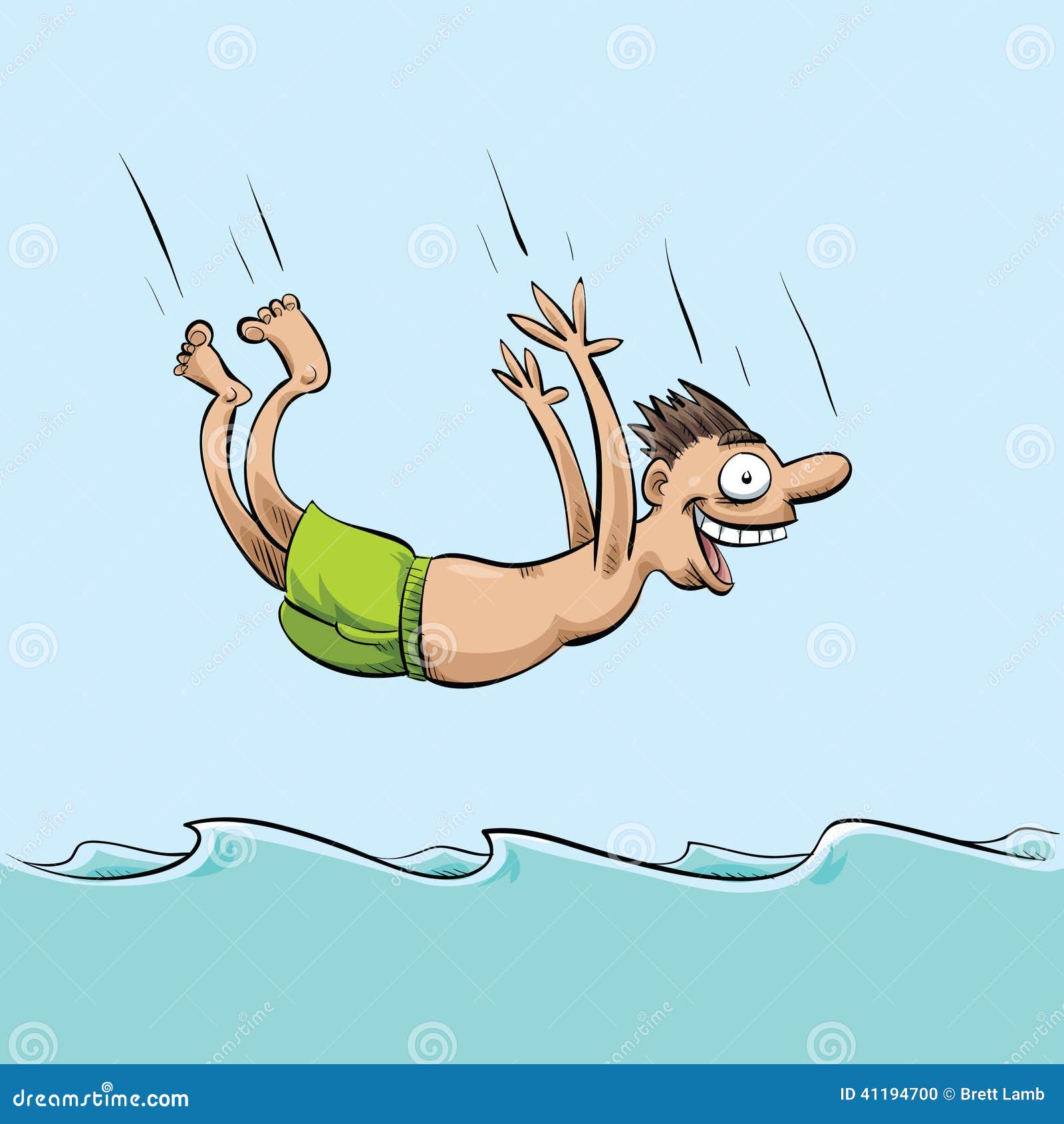 Belly Flop Man stock illustration. Illustration of water - 41194700
