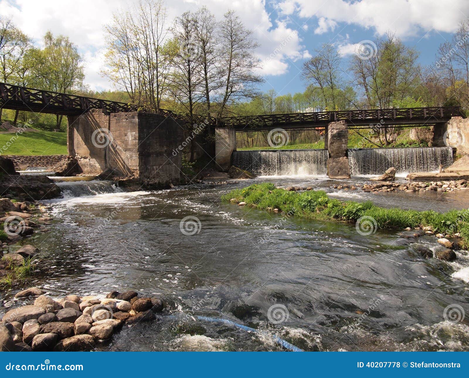 Belmontas Waterfalls (Vilnius, Lithuania) Stock Photo - Image of ...