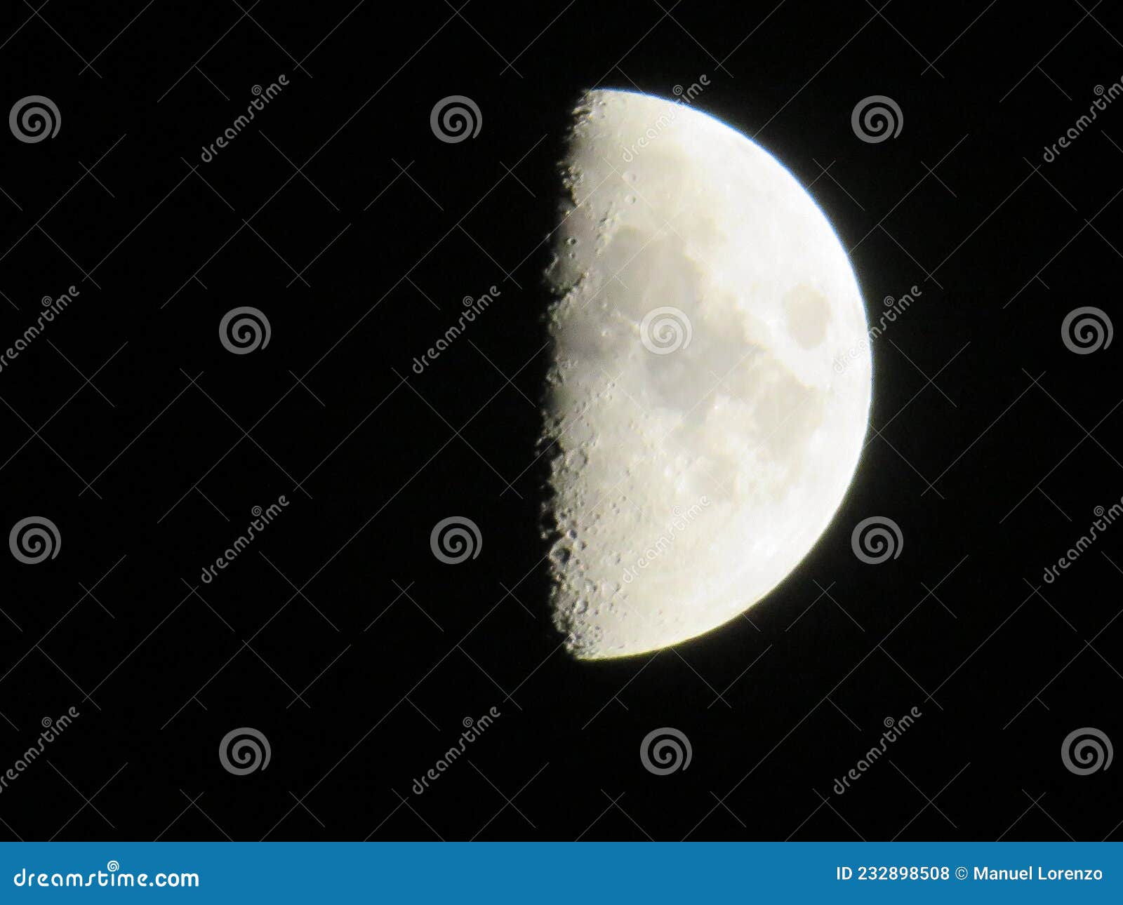Belo Quarto Da Lua Da Lua Reflexo Marciano Foto de Stock - Imagem de ...