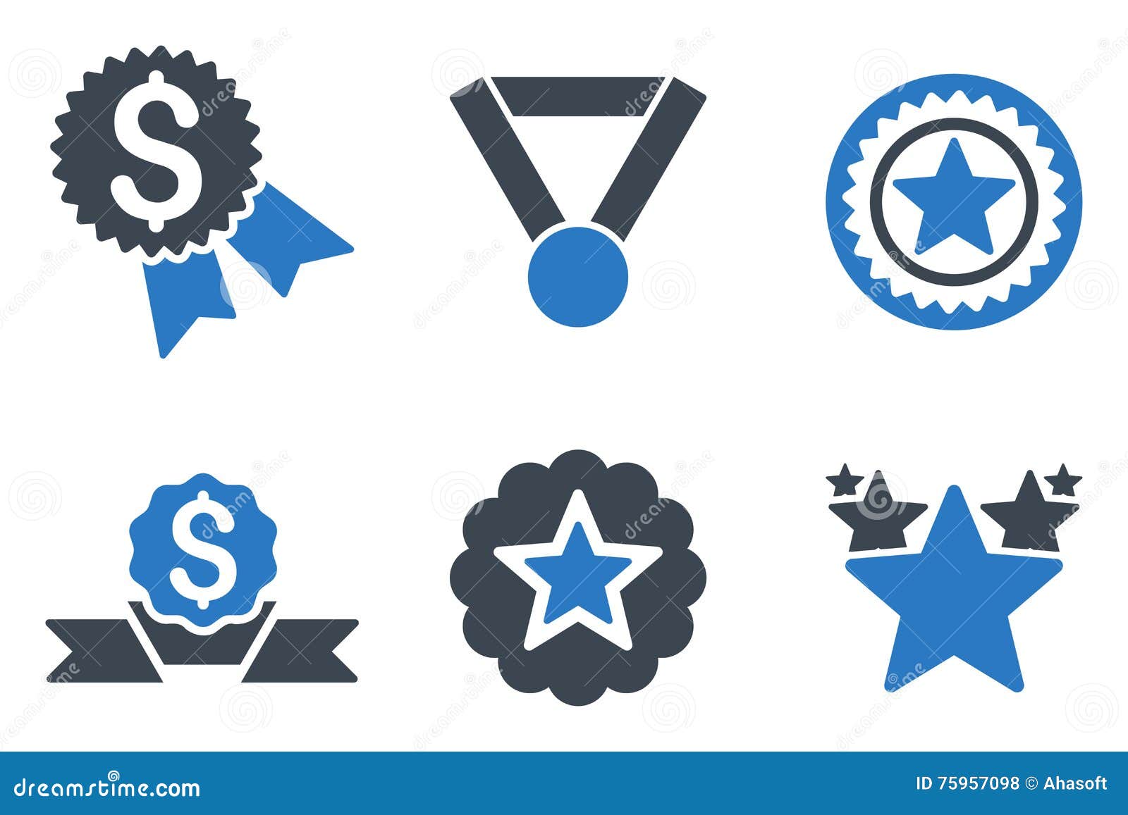 Belohnung Flache Glyph-Ikonen Stock Abbildung - Illustration von ...