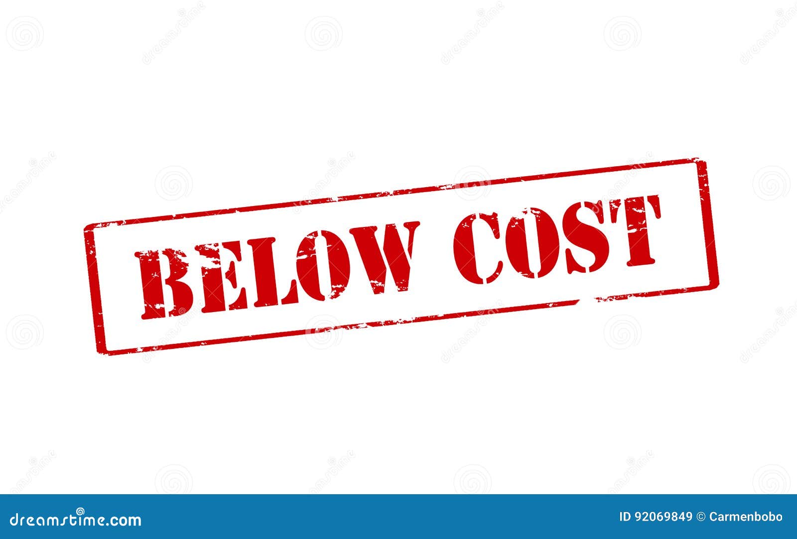 Below cost stock illustration. Illustration of stamp - 92069849