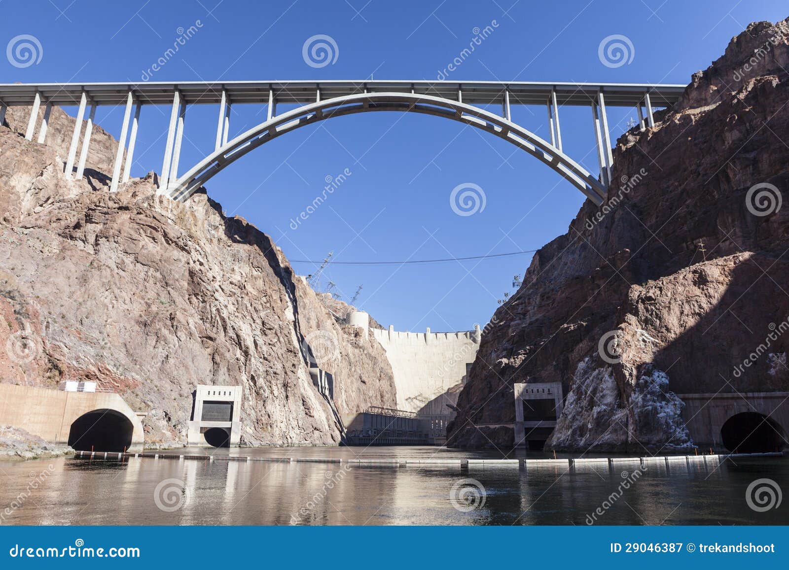 Below Hoover Dam on the Colorado River Stock Image - Image of canyon ...