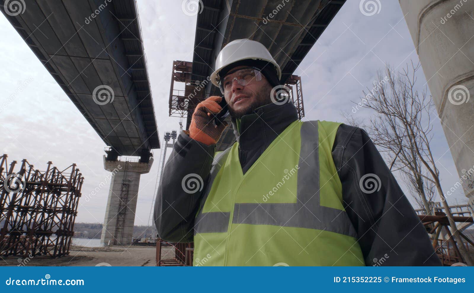 Male Contractor Speaking on Smartphone Stock Image - Image of building ...