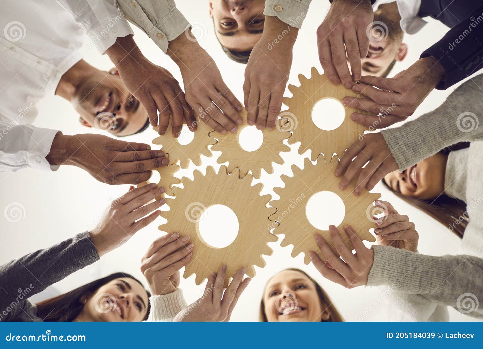 Team of People Joining Gears As Metaphor for Effective Teamwork and ...