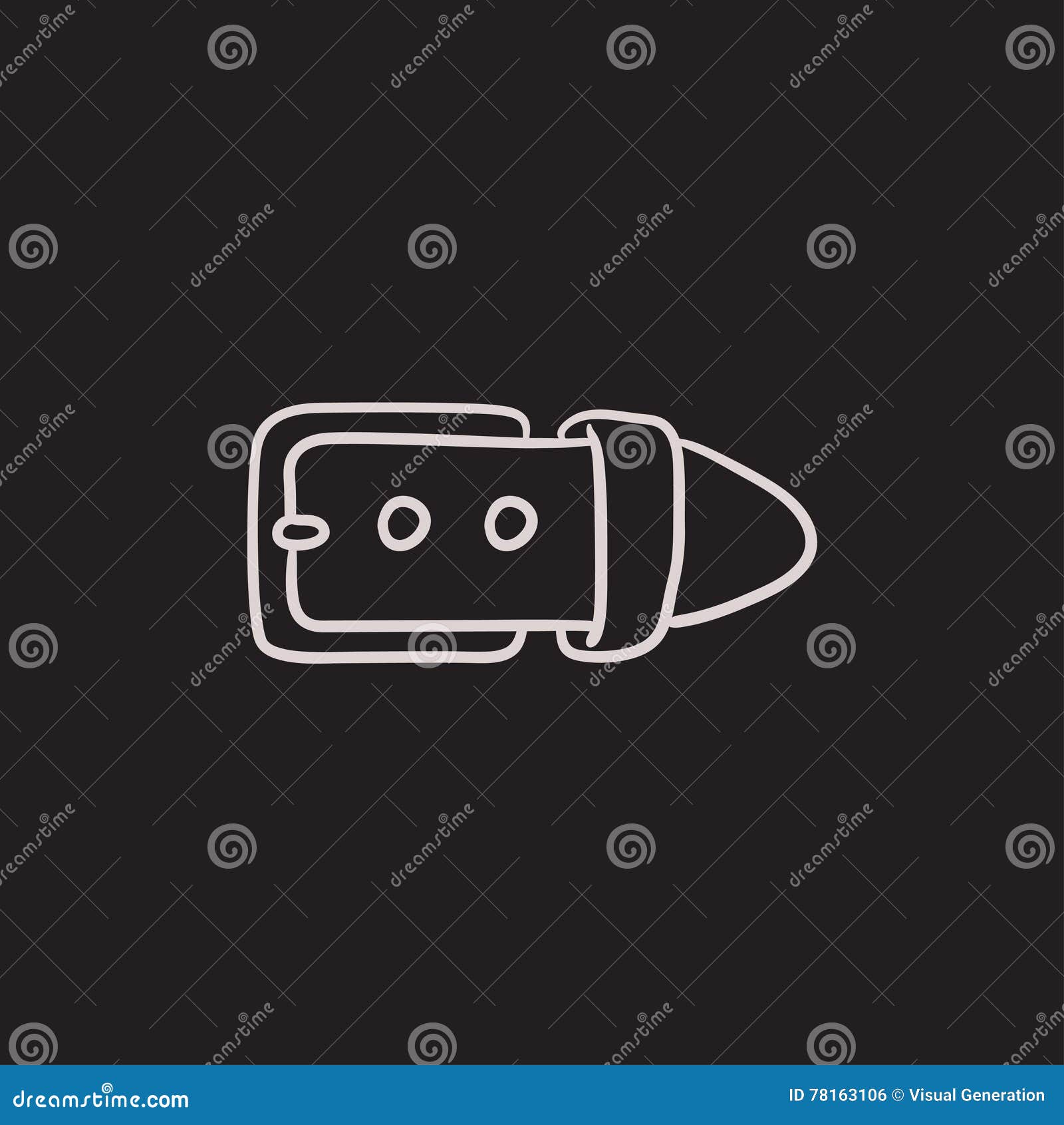 Belt buckle sketch icon. stock vector. Illustration of personal - 78163106