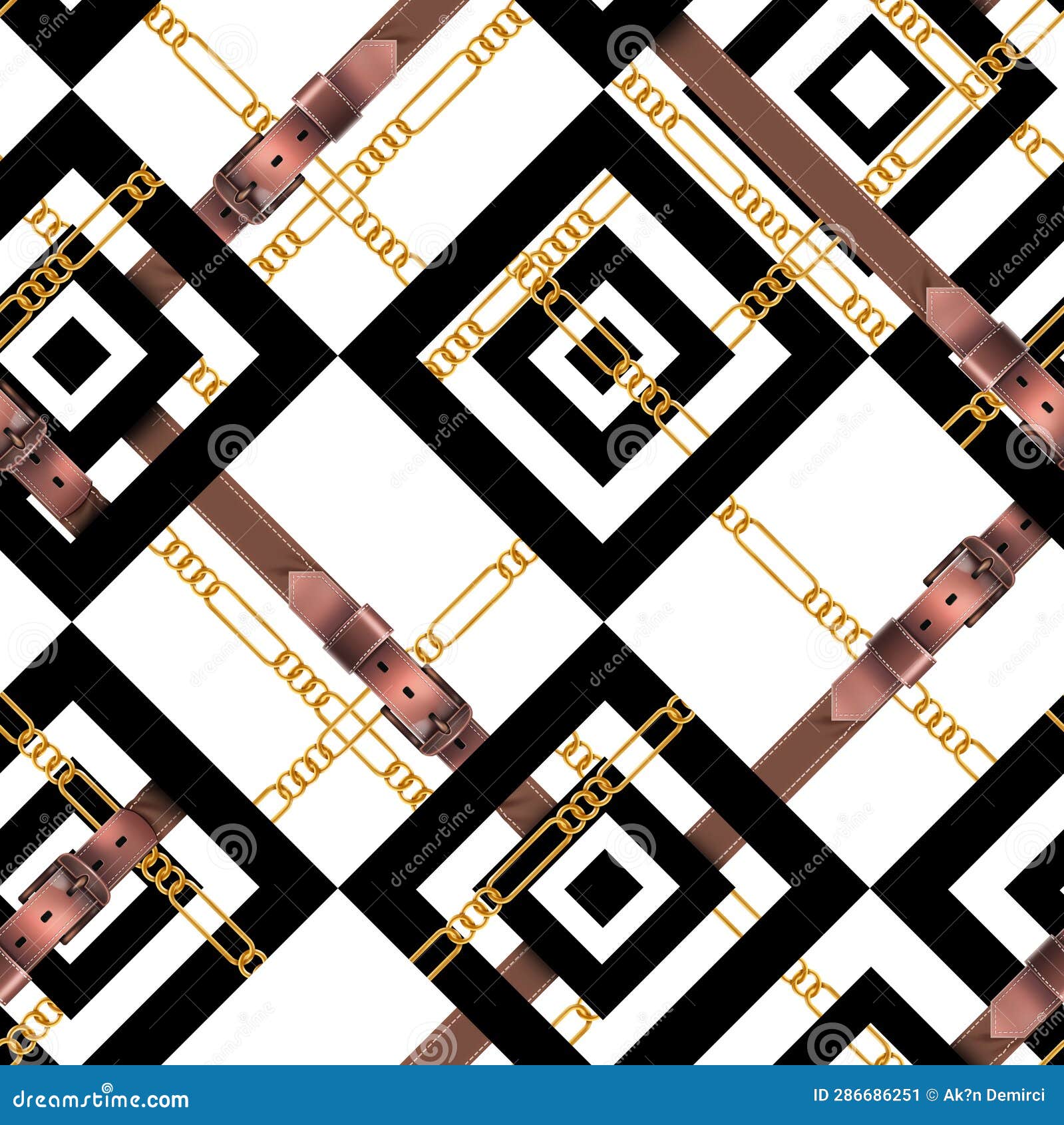 Seamless Belt Chain Fringe Baroque Braid For Fabric Design Black Stock ...