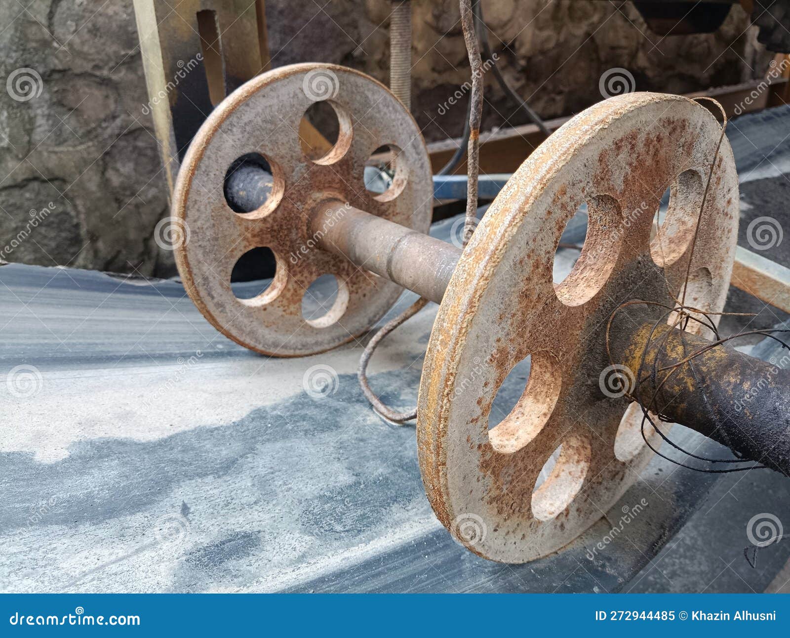 Belt Conveyor Wheel Part, Unique and Rusty Stock Image - Image of rusty ...