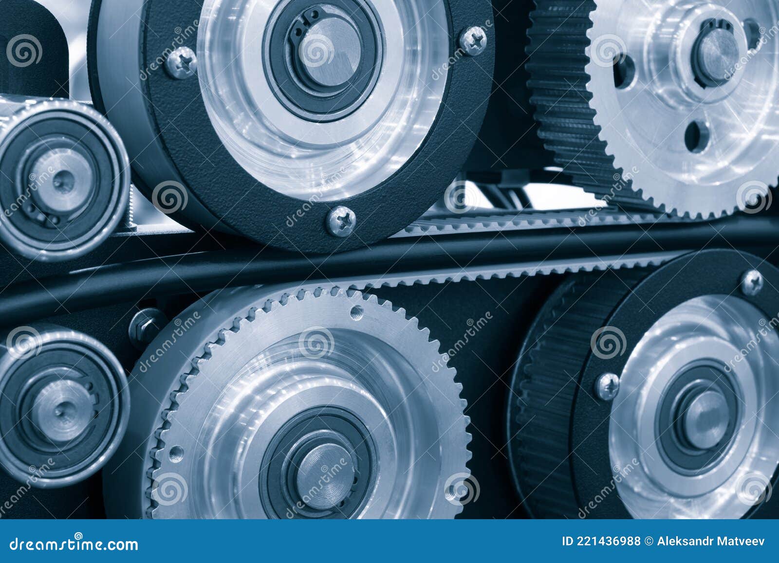 Belt Drive With Belt Tensioning Mechanism. Fragment Of A Combine ...