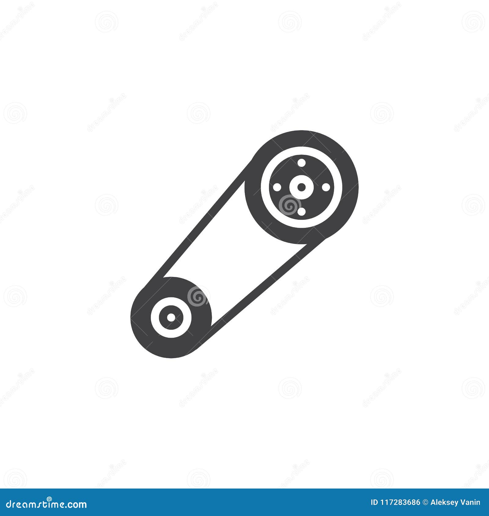 Belt drive vector icon stock vector. Illustration of solid - 117283686