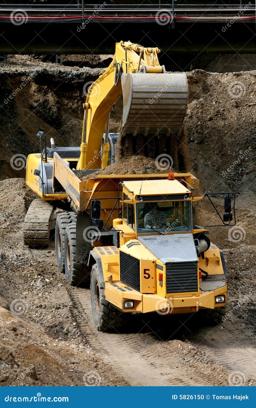 Excavator And Dumper At Loading Royalty-Free Stock Photo ...