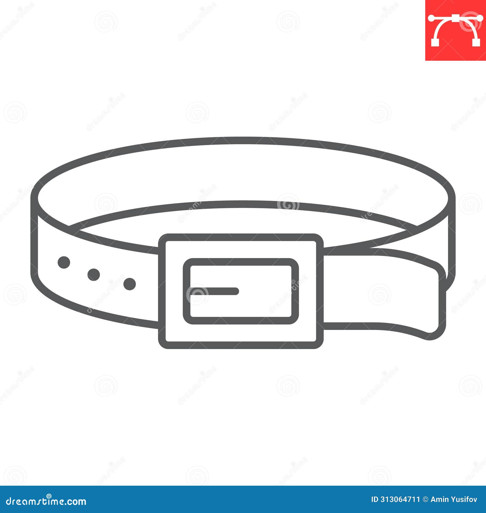 Belt line icon stock vector. Illustration of sketch - 313064711