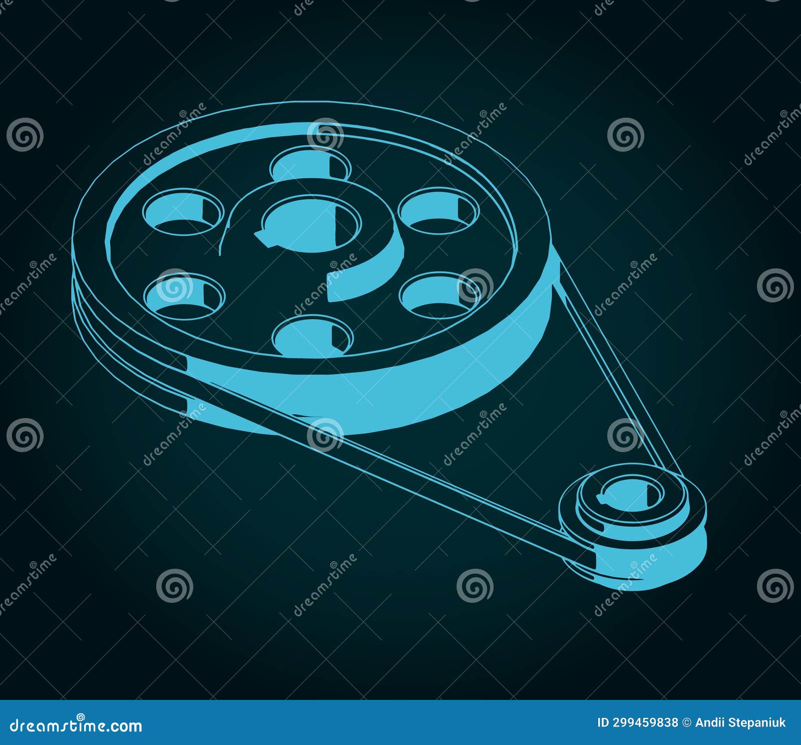 V Belt Pulley. Mechanical Devices. 3D Effect Vector | CartoonDealer.com ...
