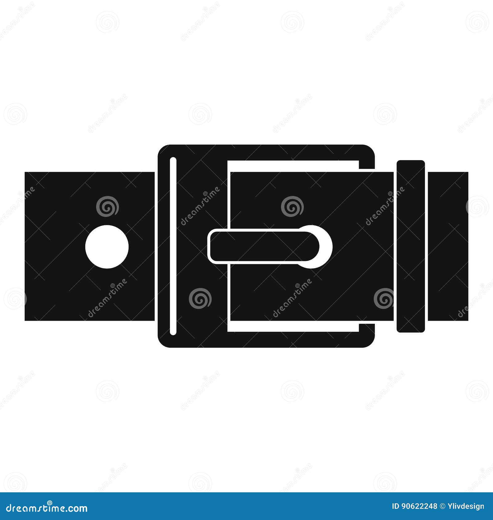 Belt With Square Buckle Icon, Simple Style Vector Illustration ...