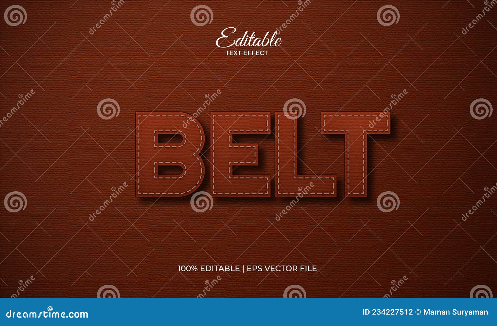 Belt Text Effects. Editable Text Effect Vector Stock Vector ...