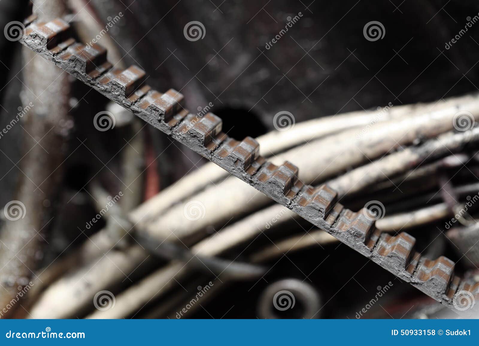 Belt Transmission In A Mechanical Machine. Stock Photography ...