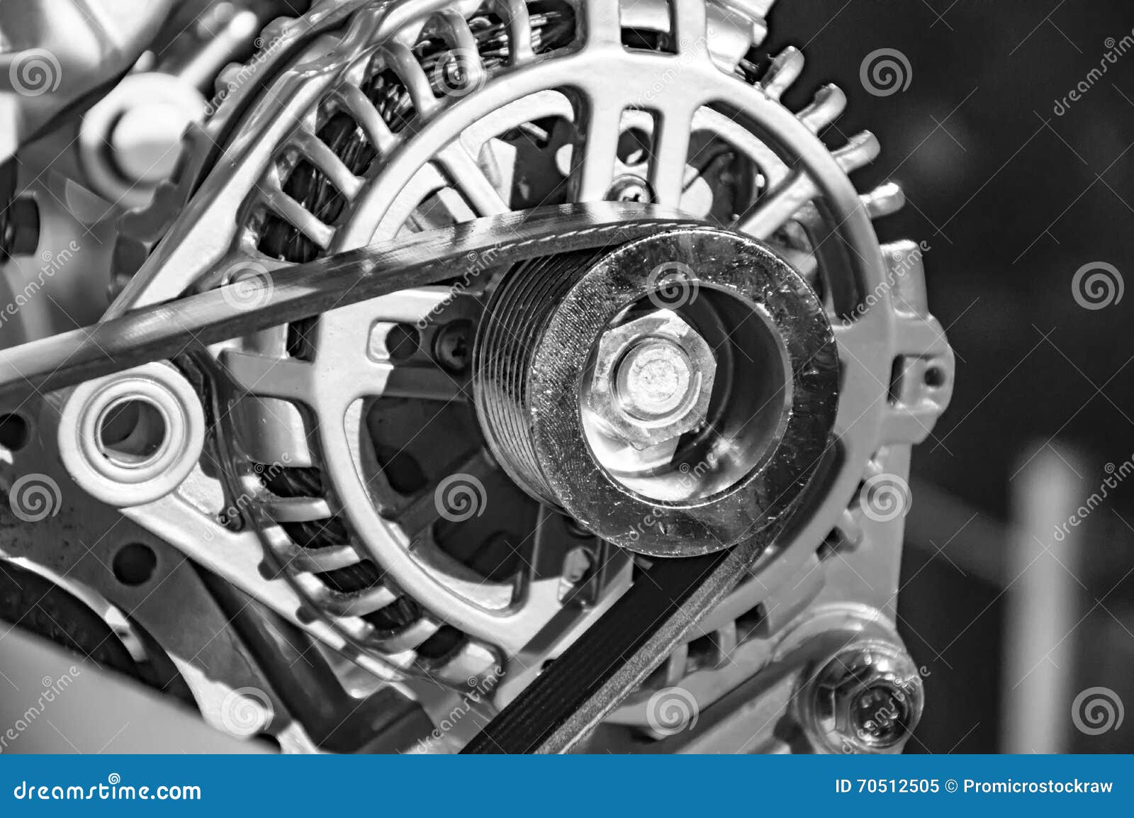 Belt on Wheel on Engine of Car Stock Image - Image of iron ...