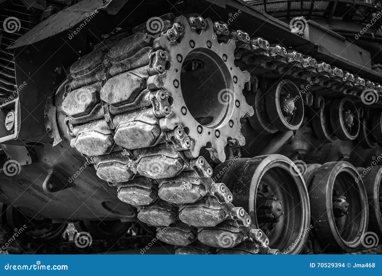 Belt and the Wheels of a Battle Tank Stock Photo - Image of metal ...