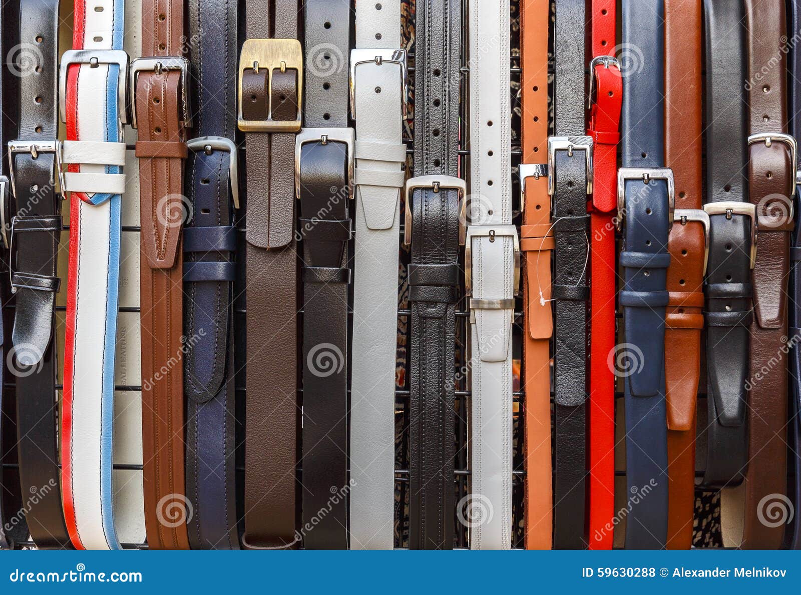 Belts Hanging on the Wall in the Store Stock Photo - Image of glamour ...