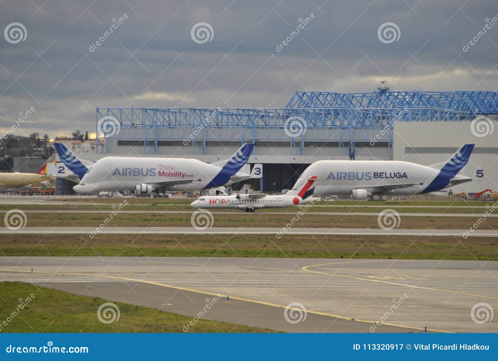 Beluga Airbus On The Apron Of The Toulouse Airport. Airbus Plant And ...