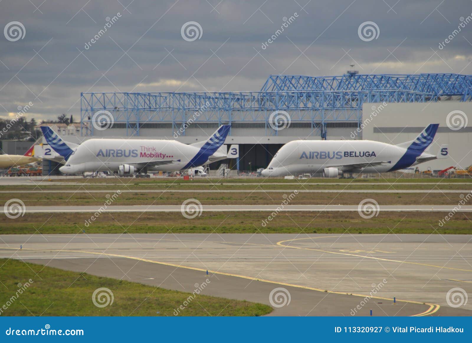 Beluga Airbus On The Apron Of The Toulouse Airport. Airbus Plant And ...