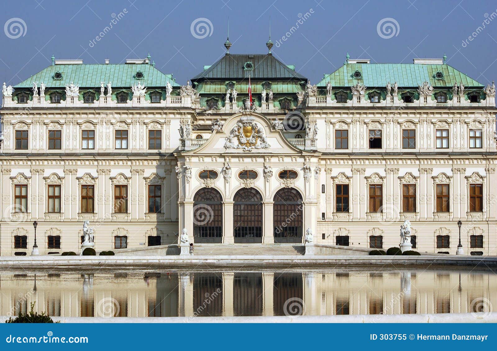 Belvedere Castle Vienna stock image. Image of classic, water - 303755