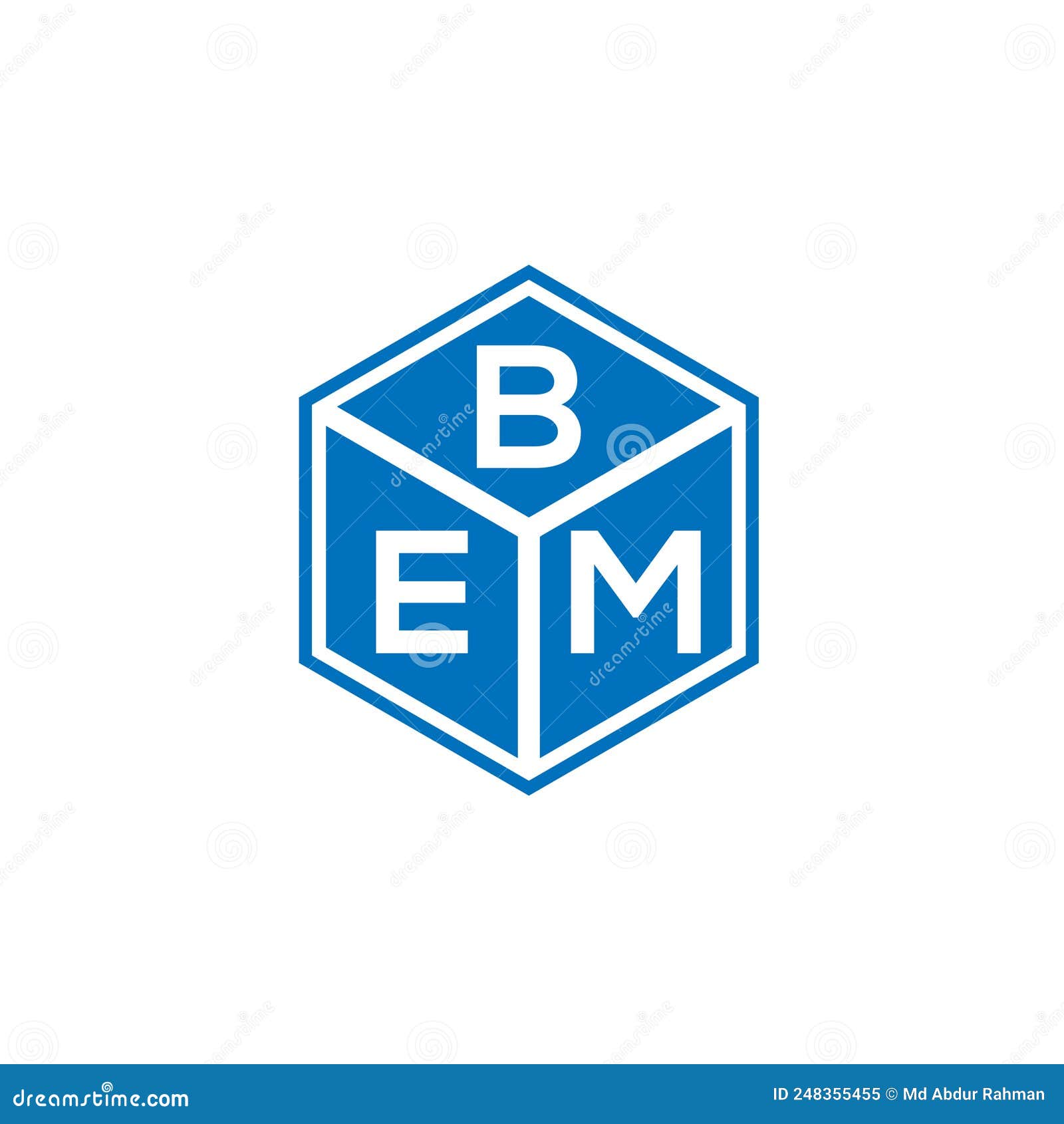 BEM Letter Logo Design On Black Background. BEM Creative Initials ...